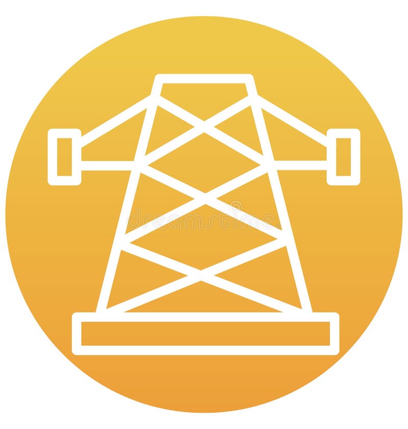 Electric, Power Pylon Isolated Vector Icon Can Be Easily Modified or ...