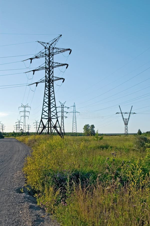 Electric Power pylons stock photo. Image of outdoors - 15465272