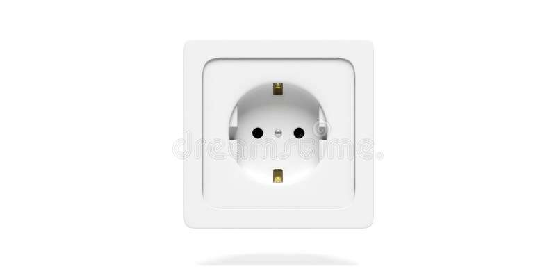 Electric Power Socket Isolated on White Background. 3d Illustration ...