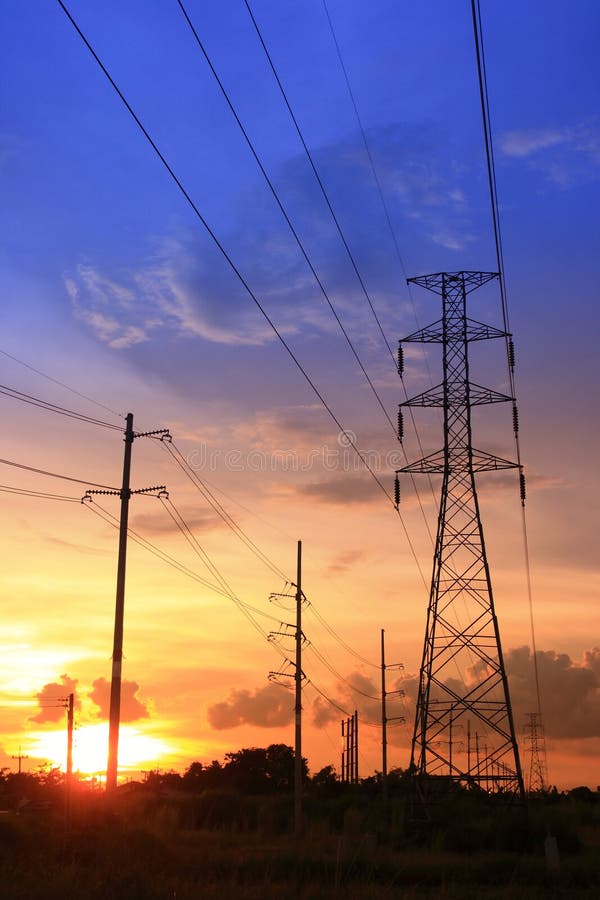 Electric power station stock photo. Image of pillar, grid - 24016292