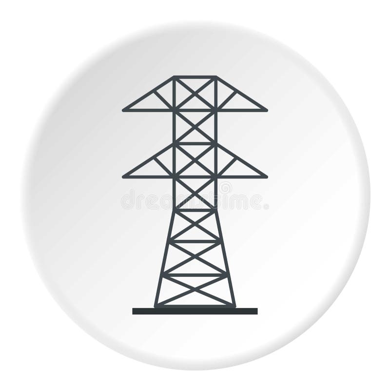 Electric Power Station Icon Circle Stock Vector - Illustration of ...