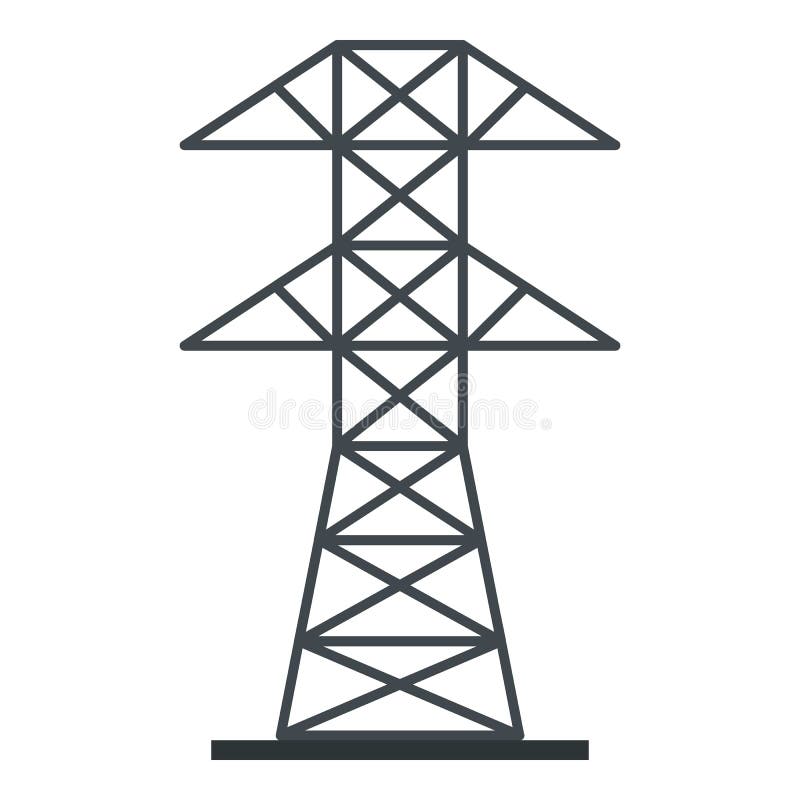 Electric Power Station Icon, Flat Style Stock Vector - Illustration of ...