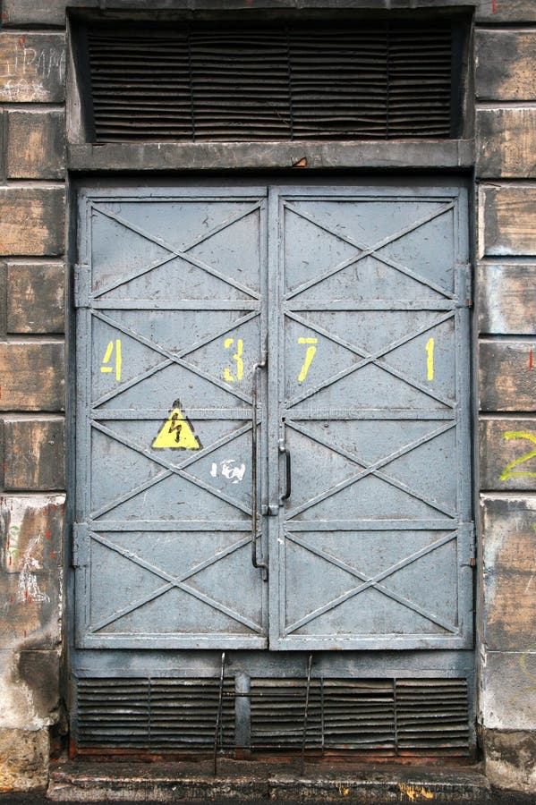 Electric Power Substation Gate Stock Image - Image of attention ...