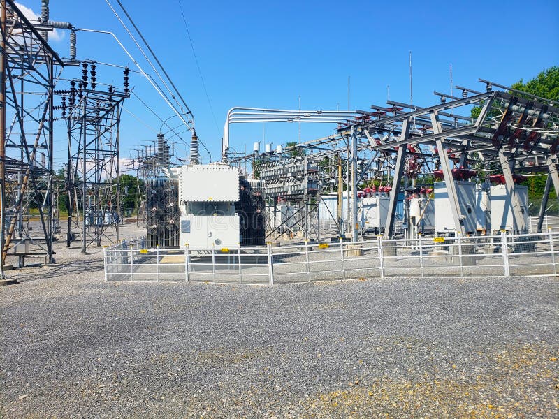 Electric Power Substation, High-voltage Transformer of High Electrical ...