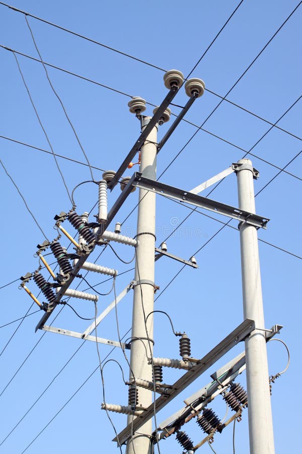 Electric power supply pole stock photo. Image of line - 27470466