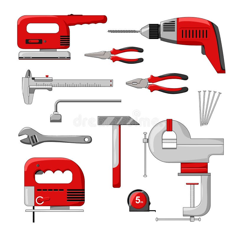 Electric Power Tools Vector Illustration. Stock Vector - Illustration ...