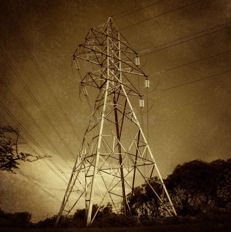 Power grid tower stock image. Image of artificial, caught - 83642919