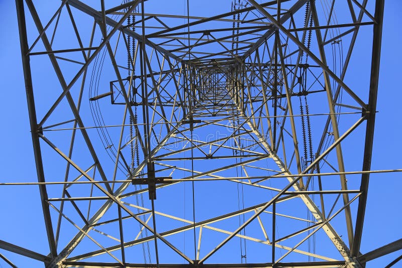 Electric power tower stock image. Image of insulation - 370608151