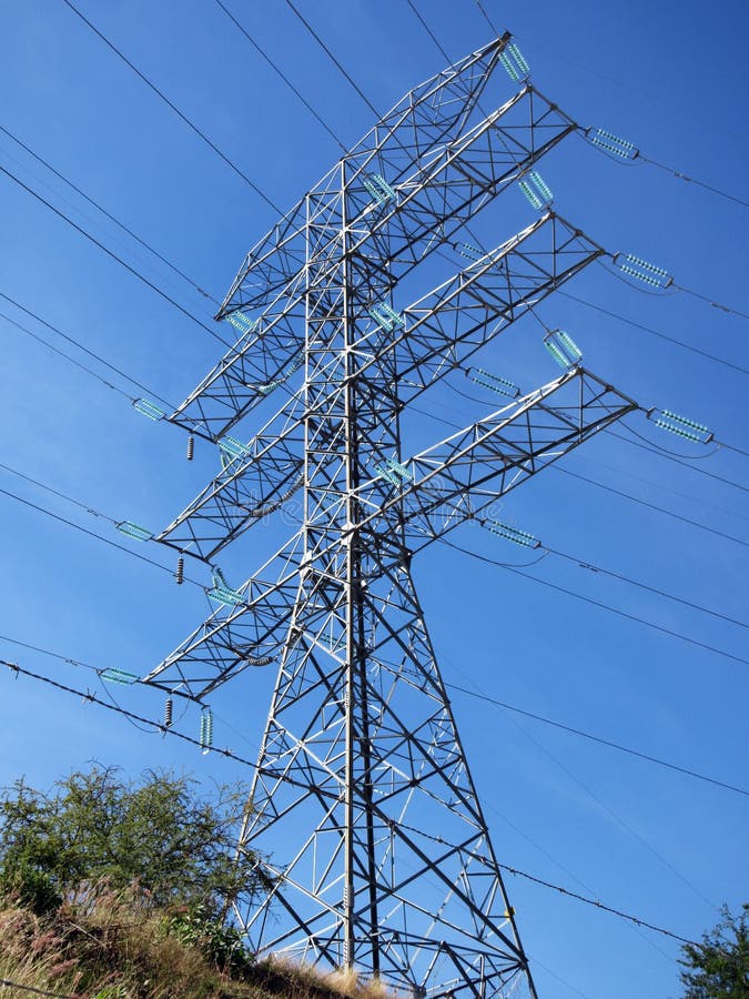 Electric Power Tower and Blue Sky Stock Photo - Image of outdoor, power ...