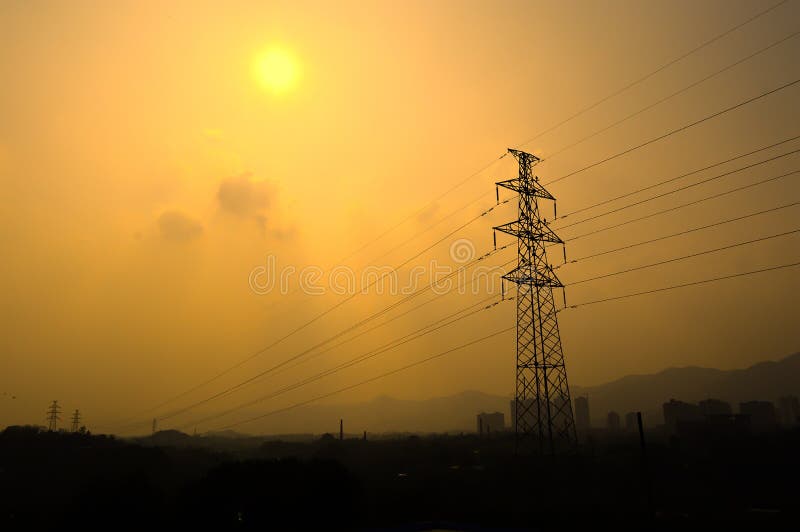 Electric power tower stock image. Image of tower, city - 39496333