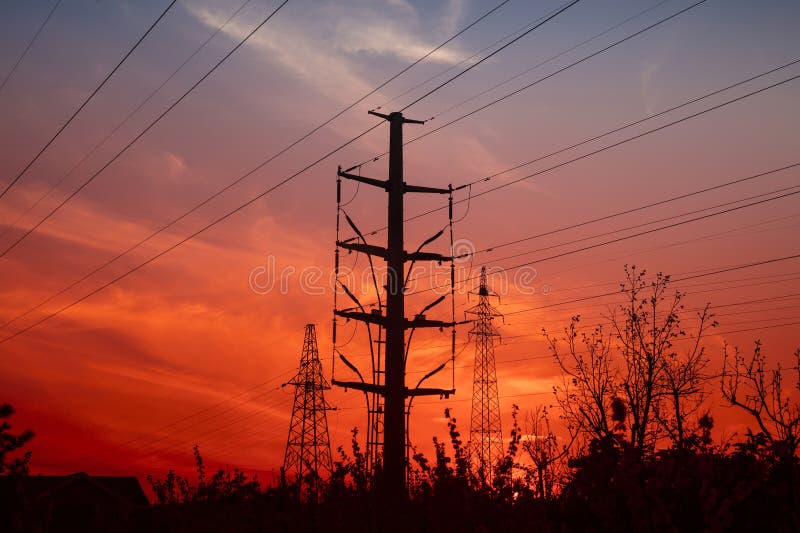 Electric power tower stock photo. Image of supply, power - 369267774