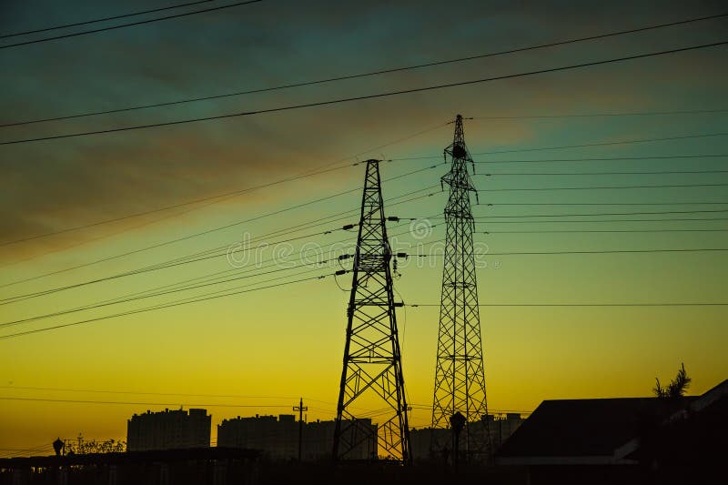 Electric power tower stock photo. Image of outside, structure - 369267796