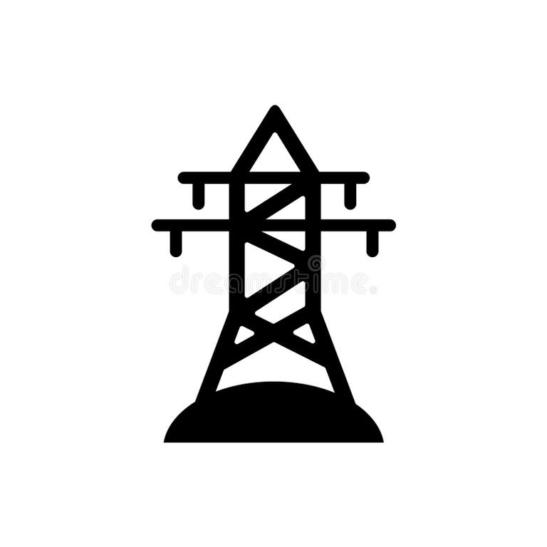 Electric Power Tower Vector Flat Icon Electric Stock Illustration ...