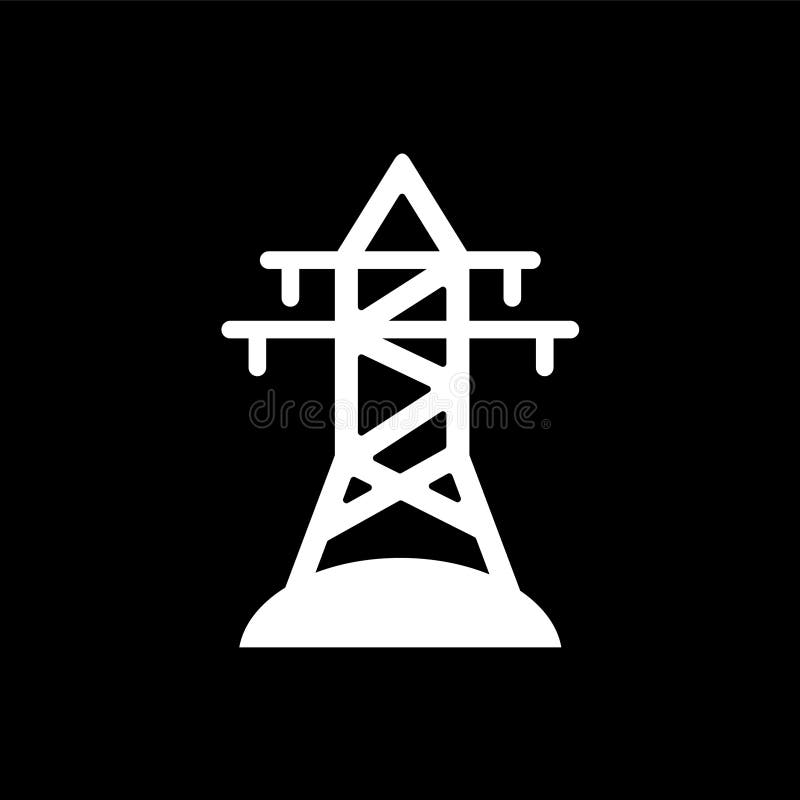 Electric Power Tower Vector Flat Icon Electric Stock Illustration ...
