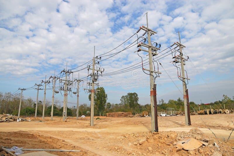 Electric Power Transmission Lines Stock Photo - Image of kilowatts ...