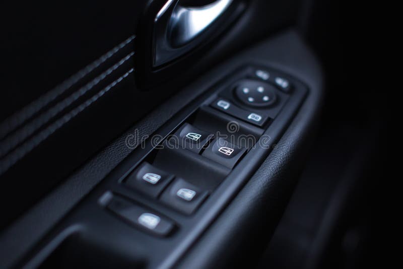 Electric Power Window Control Panel. Stock Image - Image of detail ...