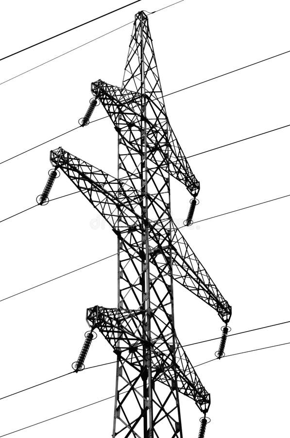 High voltage power line stock vector. Illustration of infrastructure ...