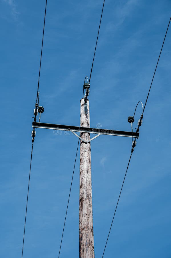 Electric Powerlines stock image. Image of current, infrastructure ...