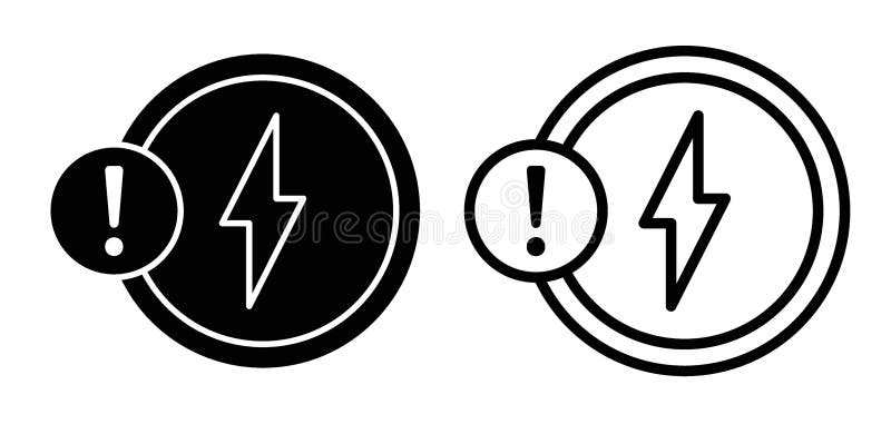 Electric Problem Icon Vector Set on White Background Stock Illustration ...