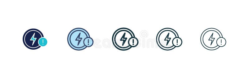 Electric Problem Icon Vector Set on White Background Stock Vector ...