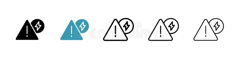 Electric Problem Icon Vector Set on White Background Stock Vector ...