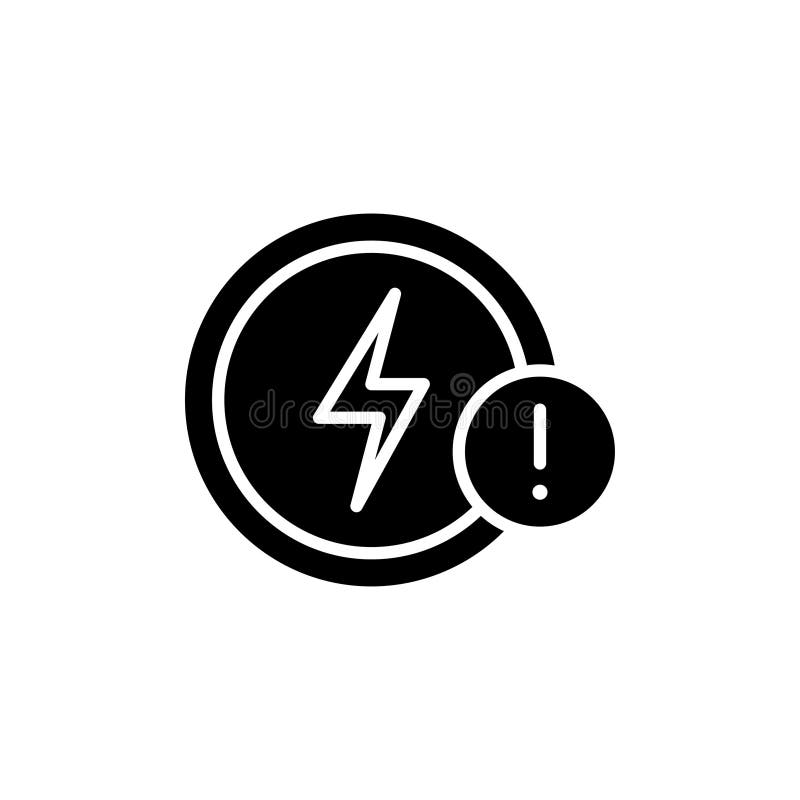 Electric Problem Line Icon Isolated on White Background Stock ...