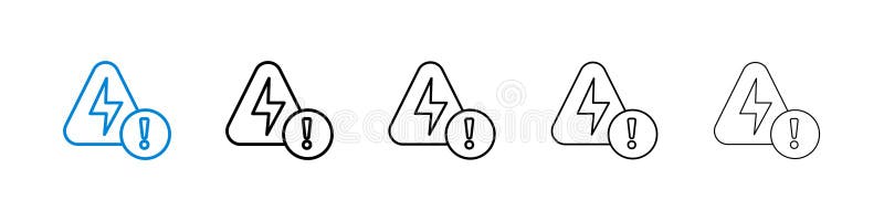 Electric Problem Line Icon Isolated on White Background Stock Vector ...