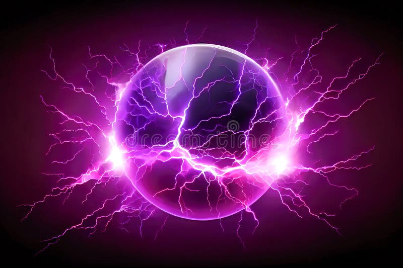 Electric Purple Ball. Ball Lightning Stock Illustration - Illustration ...