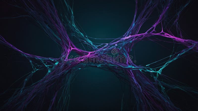 Electric Purple and Blue Lines Branching in a Network on Dark ...