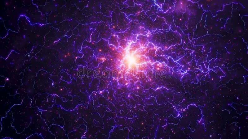 Electric Purple Energy Burst Abstract Scientific Visualization Power ...