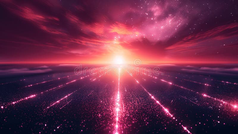 Electric Purple Lines, Charting VR S Future. Stock Illustration ...