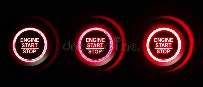 Series of Push Button Engine Start Stop Switch on Car Electronic ...