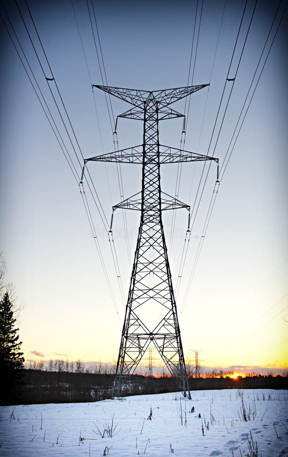 Electric Pylon stock image. Image of slush, current, communication ...