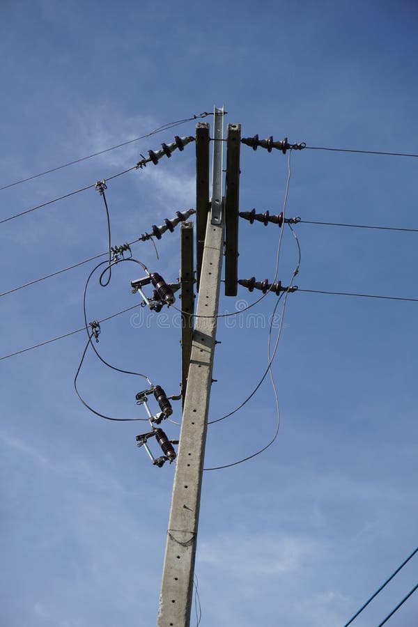Electric Pylon in Country Thailand Stock Photo - Image of electrical ...