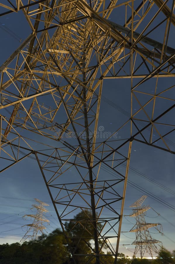 Electric pylon stock photo. Image of fossil, chimney - 196175132
