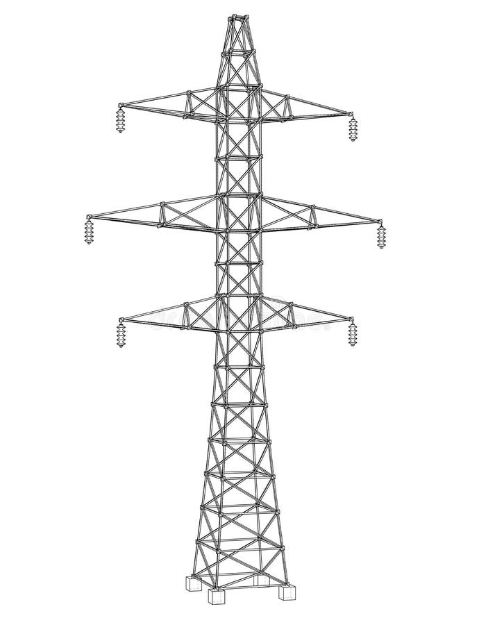 Electric Pylon or Electric Tower Concept. Vector Stock Vector ...