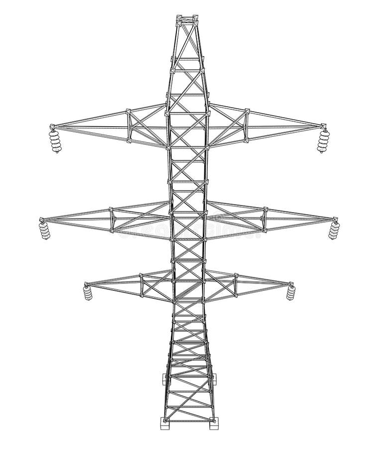 Electric Pylon or Electric Tower Concept. Vector Stock Vector ...