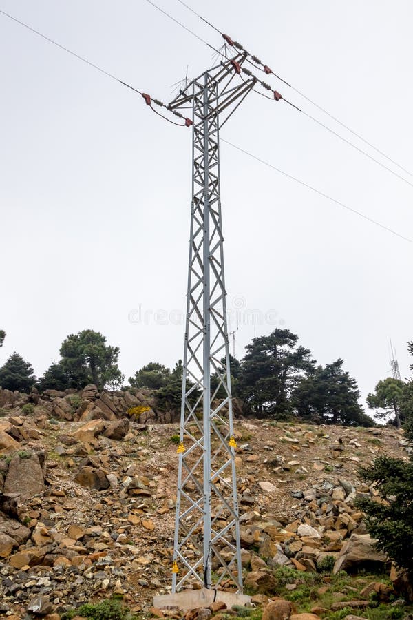 Electric pylon stock image. Image of direct, distribution - 204515029