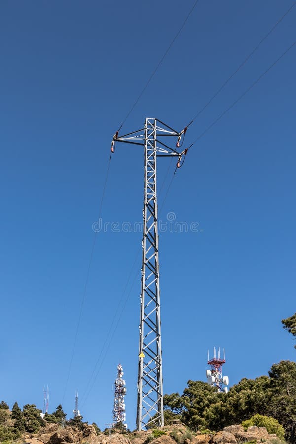 Electric pylon stock image. Image of energetic, beam - 208819177