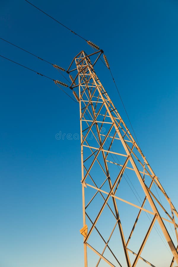 Electric pylon stock photo. Image of distribution, high - 208819274