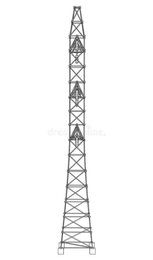 Electric Pylon or Electric Tower Concept Stock Illustration ...