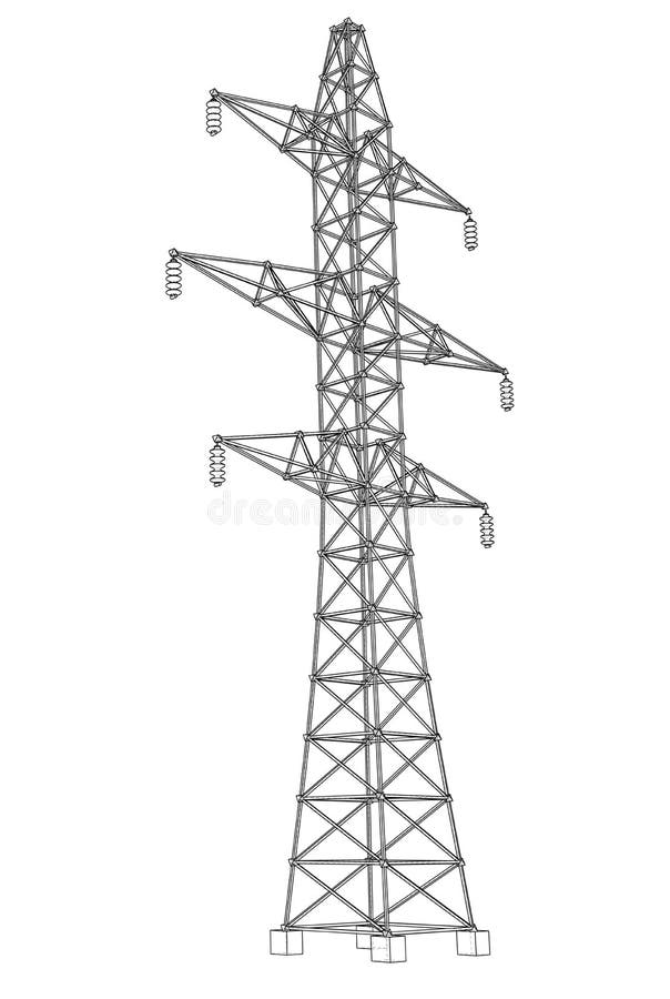 Electric Pylon or Electric Tower Concept Stock Illustration ...