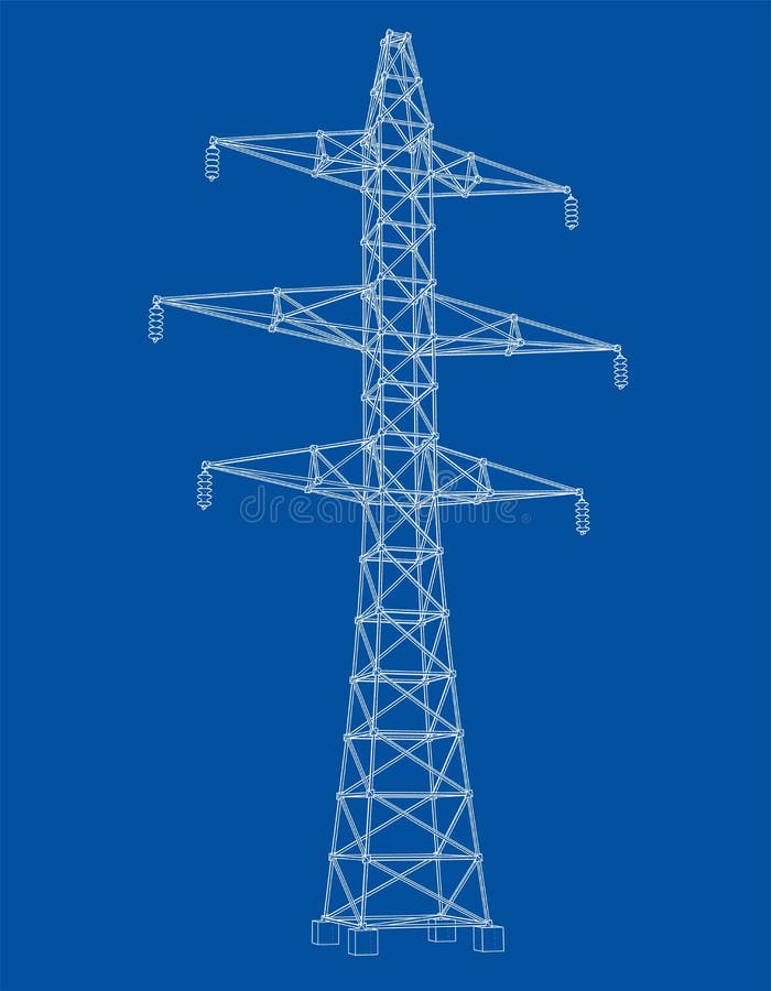 Electric Pylon or Electric Tower Concept Stock Illustration ...