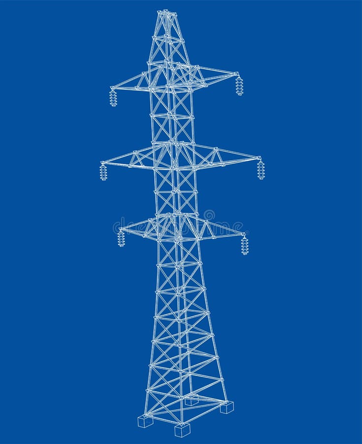 Electric Pylon or Electric Tower Concept Stock Illustration ...