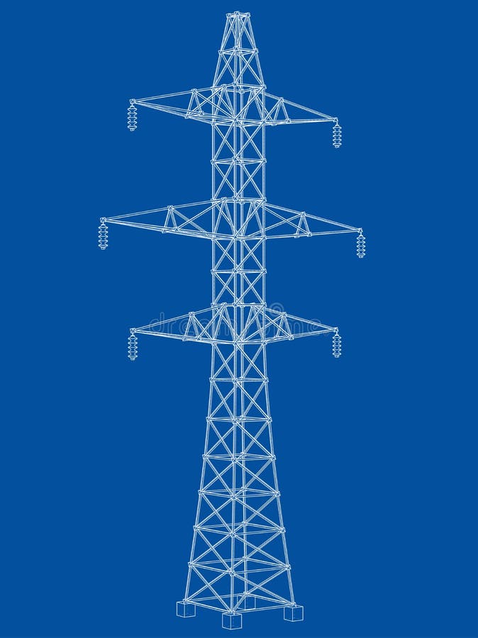 Electric Pylon or Electric Tower Concept. Vector Stock Vector ...