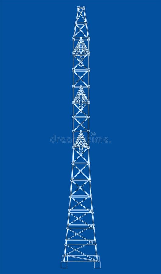 Electric Pylon or Electric Tower Concept. Vector Stock Vector ...
