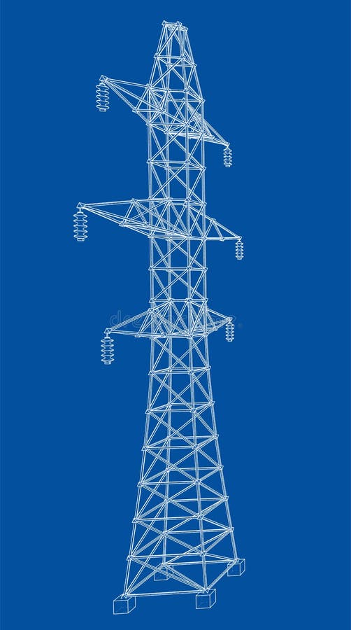 Electric Pylon or Electric Tower Concept. Vector Stock Vector ...
