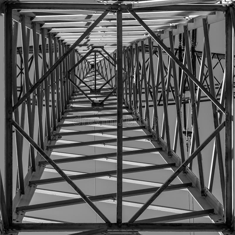 Electric Pylon Under Clear Blue Sky Stock Image - Image of overhead ...