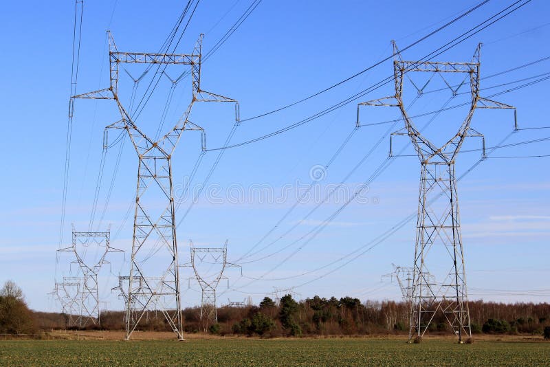 Electric pylons stock photo. Image of plant, production - 28710606