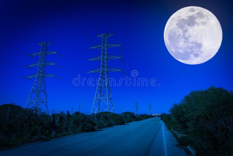 214 Electrical Pylons Night Stock Photos - Free & Royalty-Free Stock ...